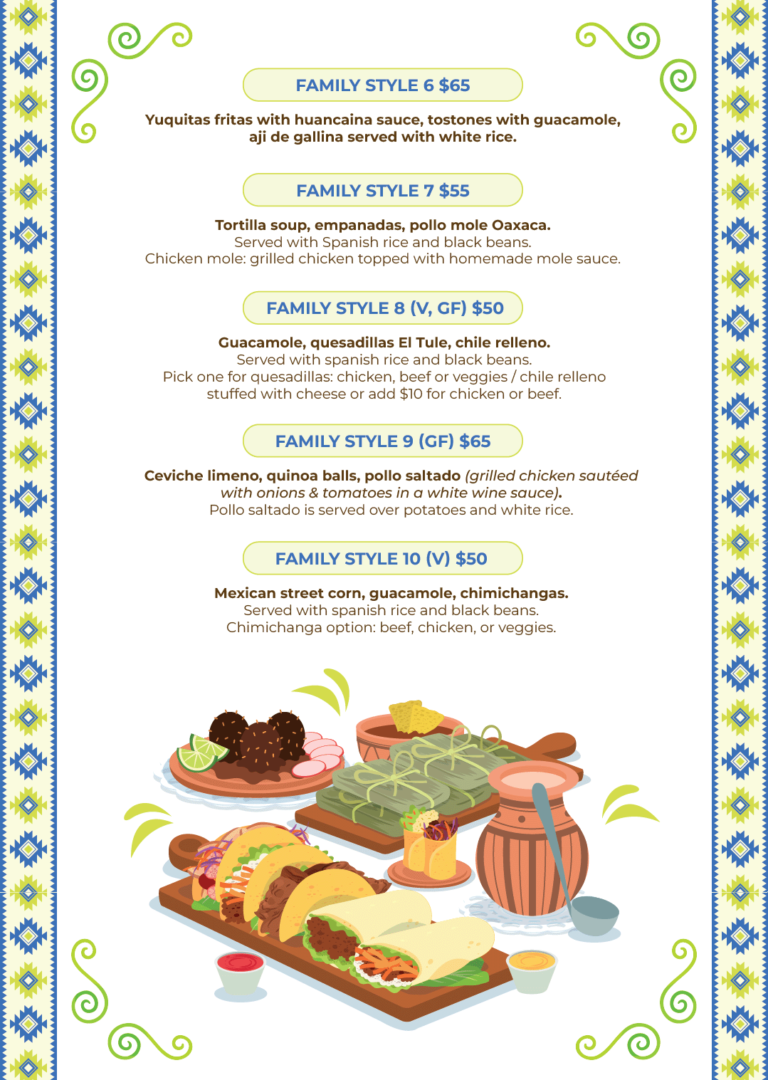Menu – El Tule Restaurant