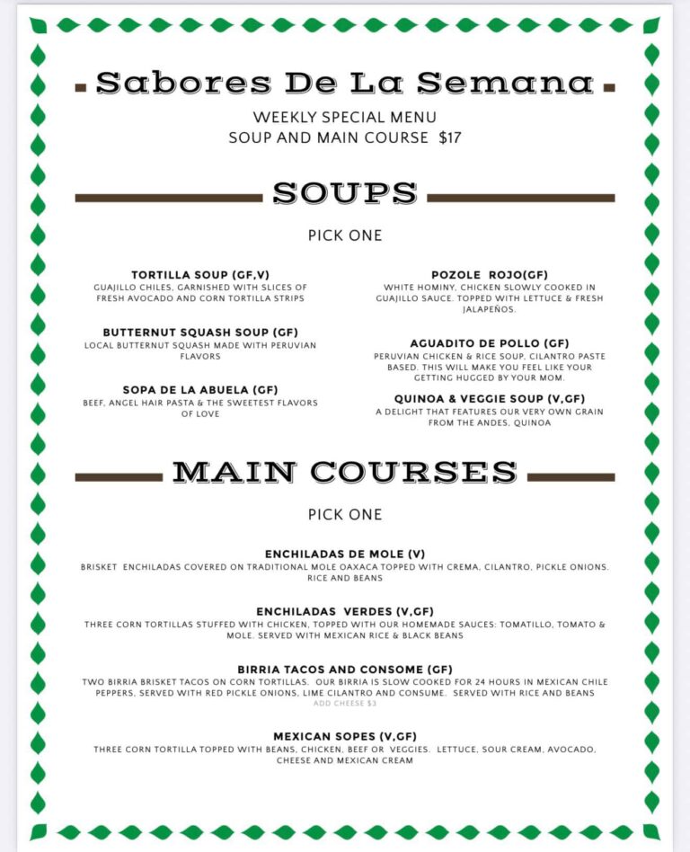 Menu – El Tule Restaurant