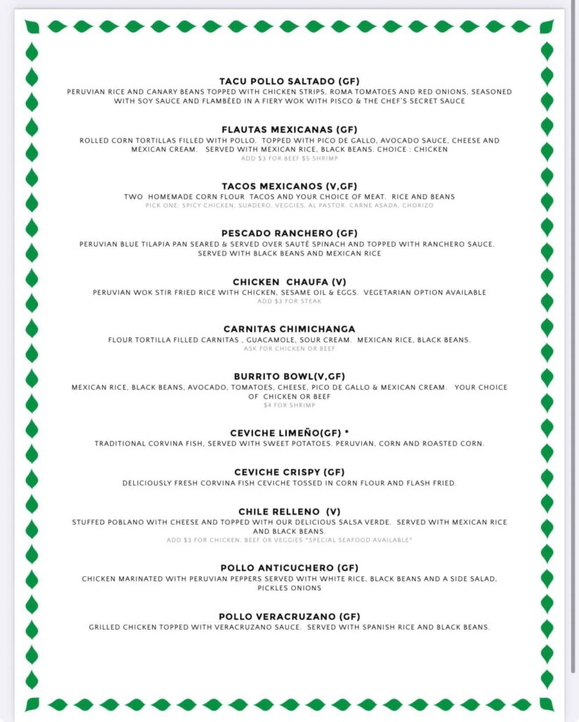 Menu – El Tule Restaurant